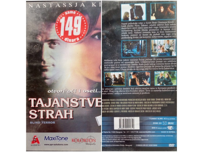 dvd Tajanstveni strah...Nastassja Kinski