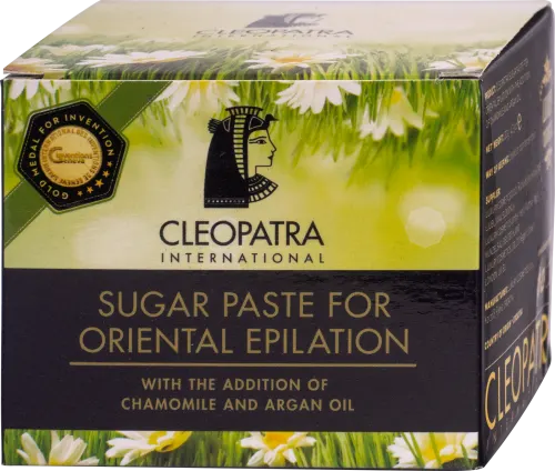 Cleopatra
Pasta za egipatsku depilaciju sa kamilicom i arganovim uljem, 120 g