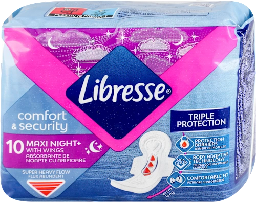 Libresse
MAXI+ GOODNIGHT - noćni higijenski ulošci sa krilcima, 10 kom