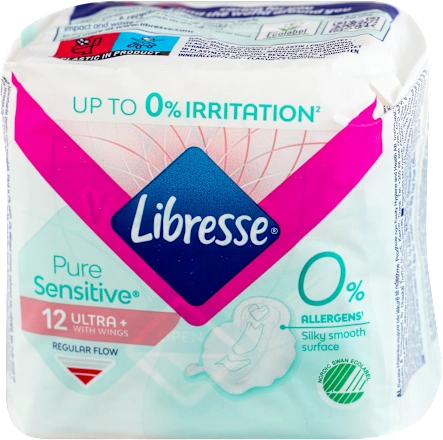 Libresse
Pure Sensitive Ultra ciklusni ulošci sa krilcima, 12 kom
