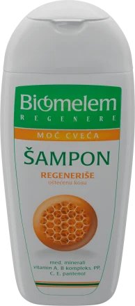 Biomelem
REGENERE MOĆ CVEĆA šampon regeneriše oštećenu kosu, 222 ml