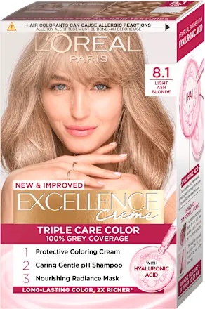 L'ORÉAL PARiS EXCELLENCE Creme
Boja za kosu - 8.1 Light Ash Blonde, 1 kom