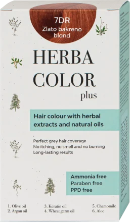 HERBA COLOR plus
Boja za kosu - 7DR zlatno bakarno plava, 1 kom