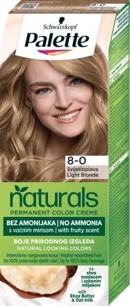 Palette Natural Colors
Boja za kosu – 8-0 svetloplava, 1 kom