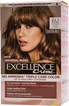 L'ORÉAL PARiS EXCELLENCE Creme
Boja za kosu UNIVRSAL NUDES – 6U UNIVERSAL DARK BLONDE, 1 kom