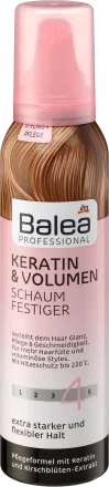Balea Professional
Keratin & Volumen - pena za učvršćivanje kose, snaga učvršćivanja 4, 150 ml