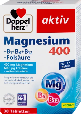 Doppelherz
aktiv Magnesium + folna kiselina, 30 kom