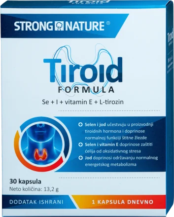 STRONG NATURE
Tiorid FORMULA - Se + I + vitamin E + L-tirozin, 30 kom