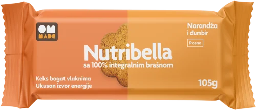 OM MADE
Nutribella keks - Narandža i đumbir, 105 g