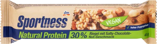 Sportness
Natural Protein veganska štanglica – slana čokolada i jezgrasto voće, 40 g