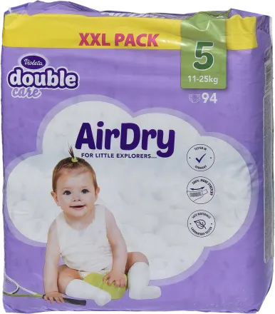 Violeta
double care pelene AirDry XXL, veličina 5 (11 - 25 kg), 94 kom