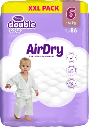 Violeta
double care pelene AirDry XXL, veličina 6 (16+ kg), 86 kom