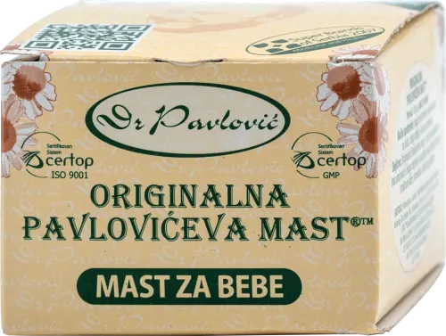 Dr Pavlović
ORIGINALNA PAVLOVIĆEVA MAST za bebe - sa ekstraktom kamilice, od rođenja, 100 ml