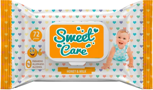 Sweet Care
HONEY&MILK vlažne maramice za bebe, 72 kom