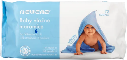 nevenaBaby vlažne maramice, plave, 72 kom