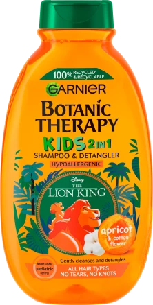 GARNIER BOTANIC THERAPY
KIDS 2u1 kajsija dečiji šampon i balzam za kosu - Disney THE LION KING, 250 ml