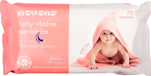 nevena
Baby vlažne maramice, roze, 72 kom