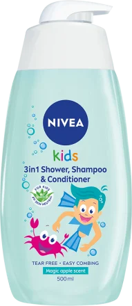 Nivea Kids
Magic apple scent - 3u1 dečiji šampon, regenerator i gel za tuširanje, 500 ml