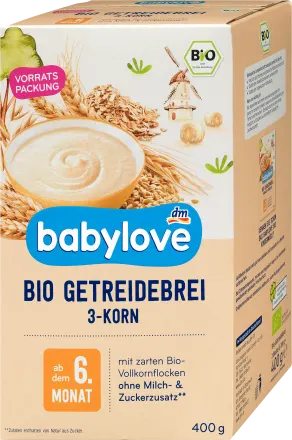 babylove
Organska kaša za decu od 3 vrste žitarica, od 6..meseca, 400 g
Dijetetska namirnica