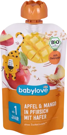 babylove
Voćni užitak - jabuka i mango u breskvi sa ovsenim pahuljicama, od 1. godine, 100 g
Dijetetska namirnica