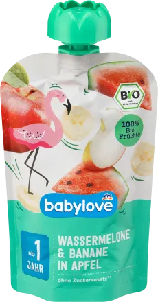 babylove
Voćni užitak - lubenica i banana u jabuci, od 1. godine, 100 g
Dijetetska namirnica