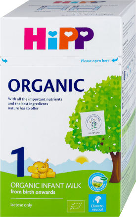 HIPP
ORGANIC 1 početno mleko za odojčad, od rođenja, 800 g
Početna mlečna hrana za odojčad