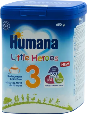 Humana
Little Heroes 3 - Junior mleko za decu obogaćeno vitaminima i mineralima, od 12.meseci, 650 g
Prelazno mleko