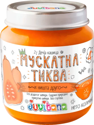 juvitana
Dečija kašica - muskatna tikva, od 4. meseca, 128 g