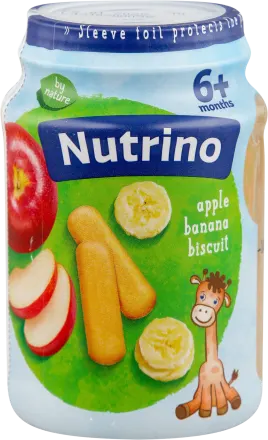 Nutrino
Pire od voća, jabuka i banana sa keksom, od 6. meseci, 190 g