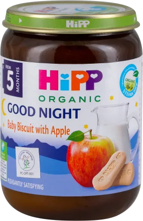 HIPP
ORGANIC mlečna kašica za laku noć -dečiji keks sa jabukom, od 5. meseca, 190 g
Dodatak ishrani