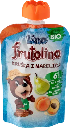 Lino
frutolino organska kašica - kruška i kajsija, od 6. meseca, 100 g