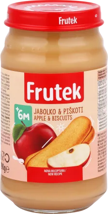 Frutek
Kašica, jabuka i keks, od 6. meseca, 190 g