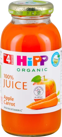 HIPP
ORGANIC 100% voćni sok - jabuka i šargarepa, od 4.meseca, 200 ml
Dodatak ishrani