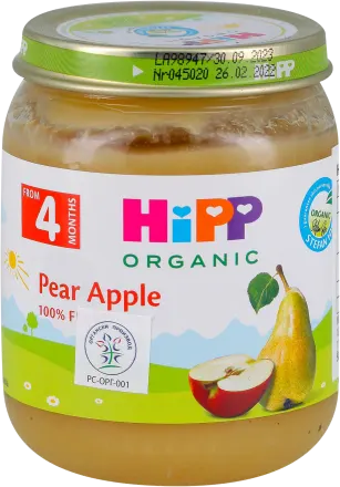 HIPP
ORGANIC kašica - jabuka sa kruškom, od 4. meseca, 125 g