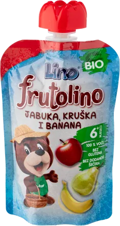 Lino
frutolino organska kašica - jabuka, kruška i banana, od 6. meseca, 100 g