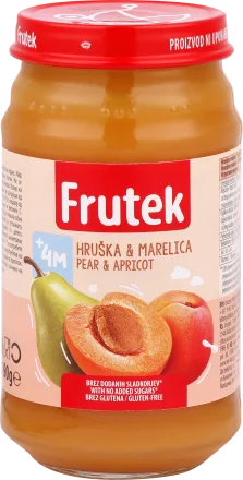 Frutek
Kašica, kajsija i kruška, od 4. meseca, 190 g