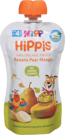 HIPP
HiPPis voćni pire - banana, kruška i mango, 4+ meseci, 100 g