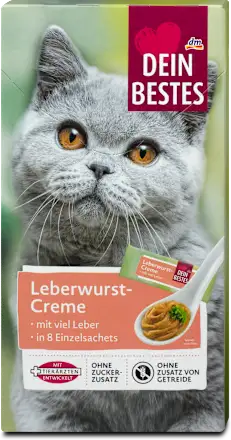 DEIN BESTESPoslastica za mačke - jetrena pašteta, 8x10g, 80 gDodaci prehrani životinja