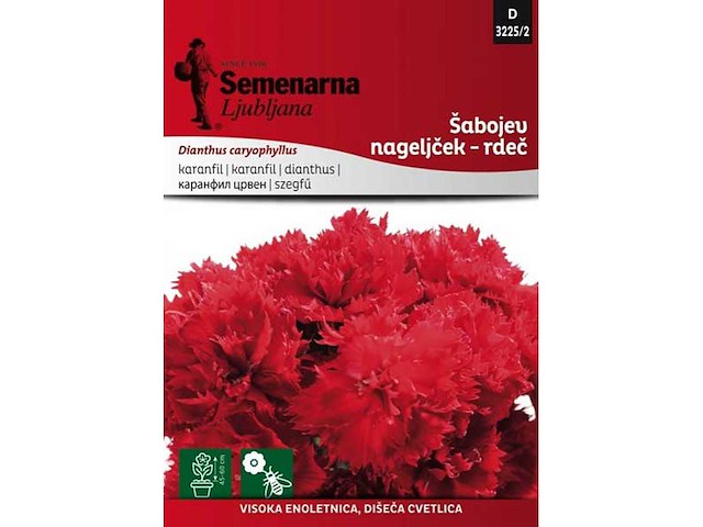 Seme za Karanfil  šabo - crveni - Dianthus caryophyllus 5 kesica 3225/2