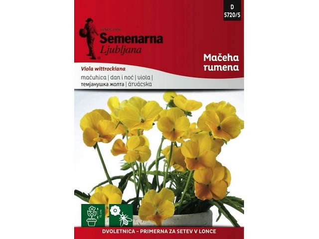 Seme za cveće 5 kesica Dan i noć - žuti -  Viola wittrockiana 5720/5