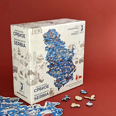 Jarilo Drvene puzzle 300 delova - Mapa blaga Srbije (velika)
