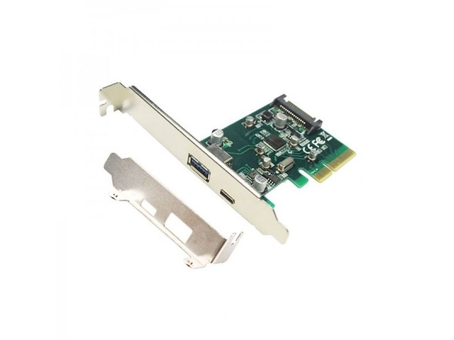 E-green PCI-Express kontroler na USB 3.1 Tip A + USB-C Host Controler (Asmedia 1142)