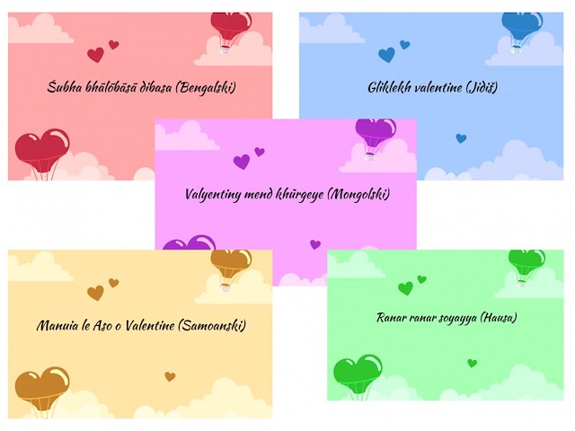 Srećan Dan zaljubljenih na 102 jezika