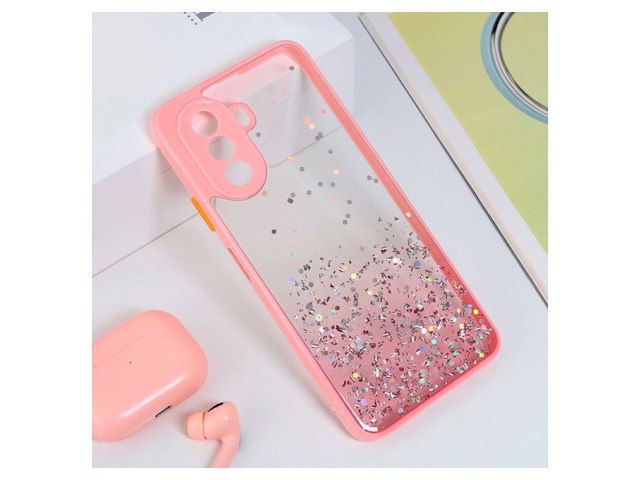 Maskica Frame Glitter za Huawei Nova Y70/Y70 Plus roze