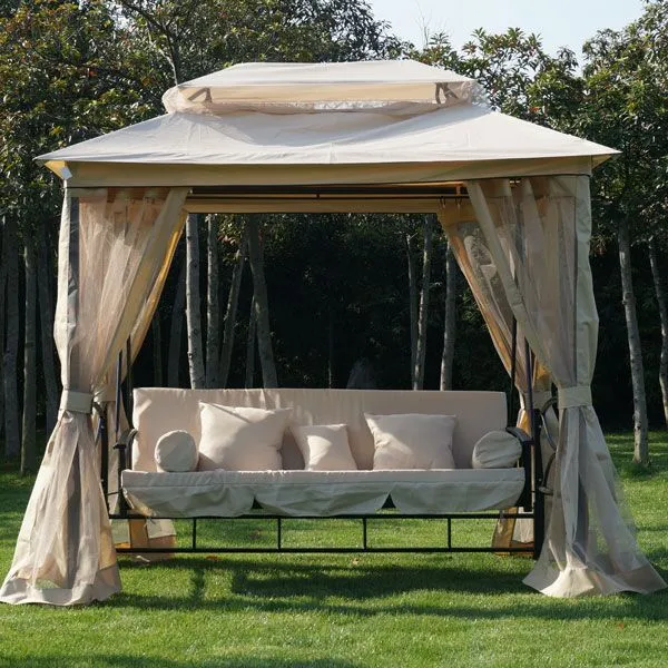 Gazebo ljuljaška bež 255x175x235cm (C1098)