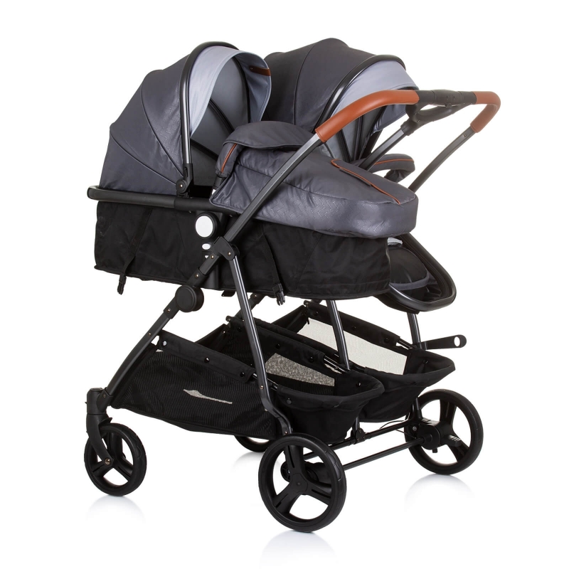 Chipolino Duo Smart Silver Grey Kombinovana kolica za blizance 3u1