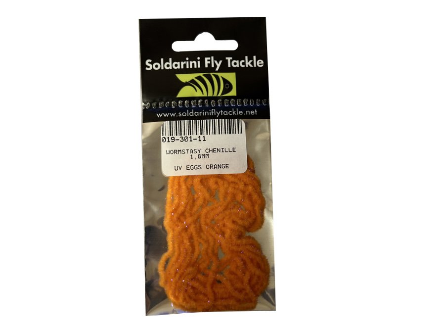 Soldarini Fly Tackle WORMSTASY CHENILLE 1.8mm UV EGGS ORANGE