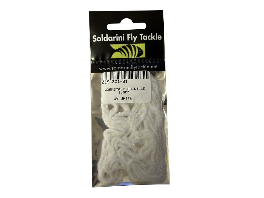 Soldarini Fly Tackle WORMSTASY CHENILLE 1.8mm UV WHITE