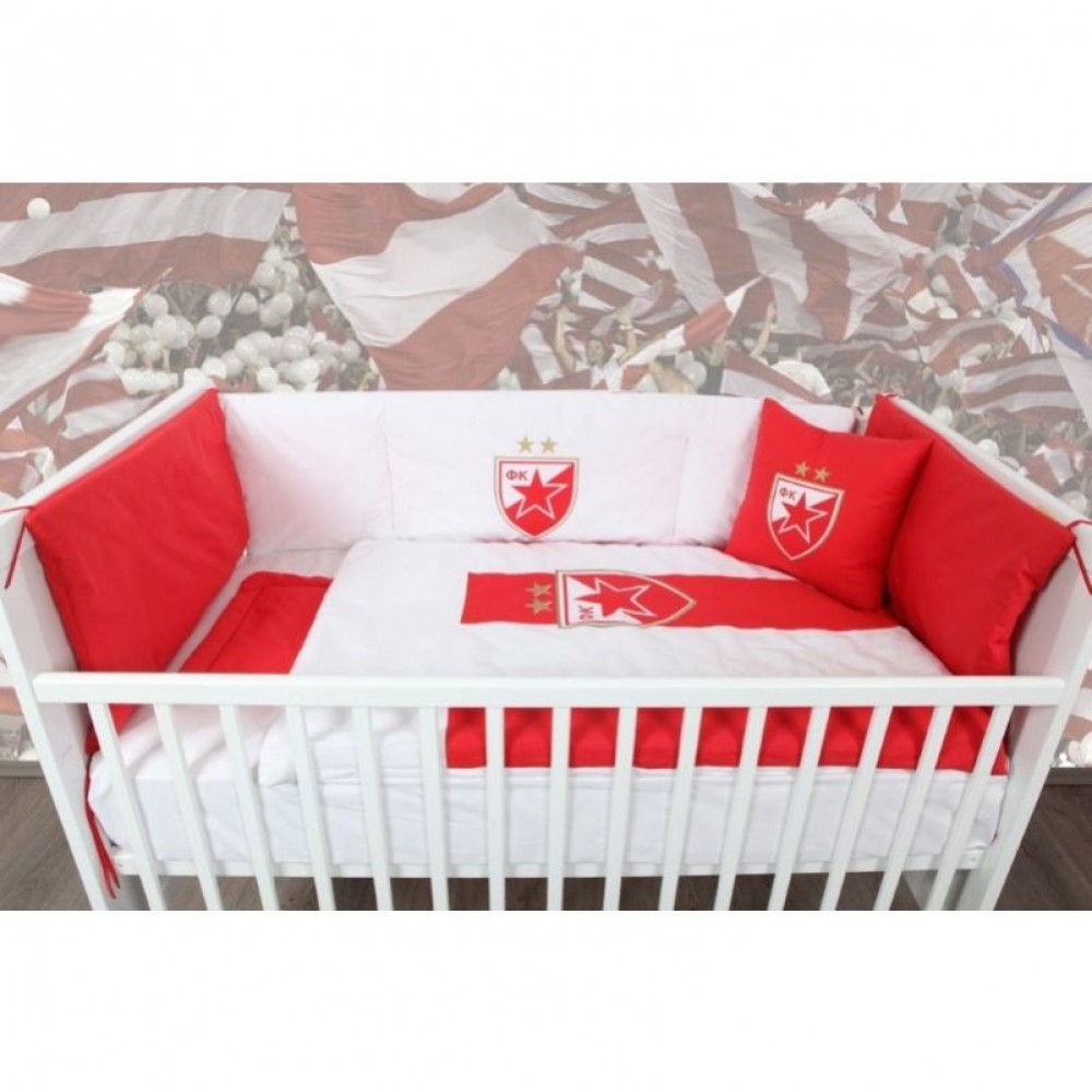 Bebi posteljina sa ogradicom Crvena zvezda