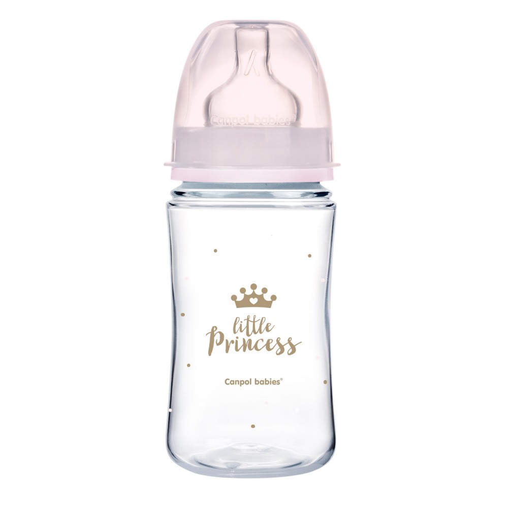 Canpol bebi flašica široki vrat 240 ml Royal Baby Pink